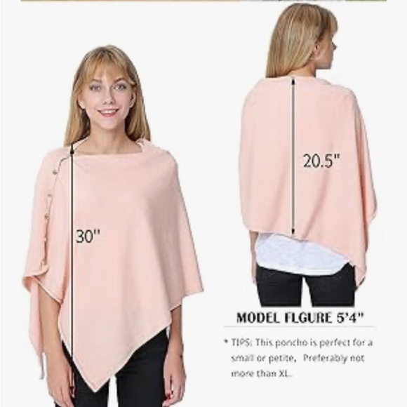 Puli | Accessories | Puli Womens Light Pink Poncho Sweater Wrap | Poshmark